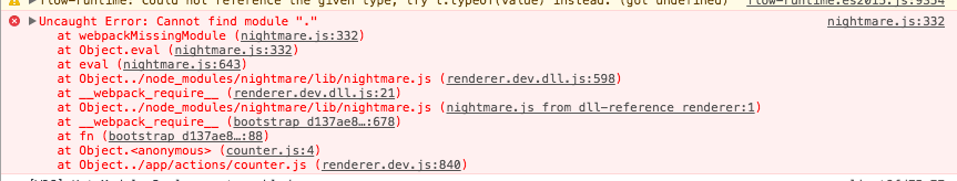 Error when using with nightmare.js · Issue #1487 · electron-react-boilerplate/electron-react ...