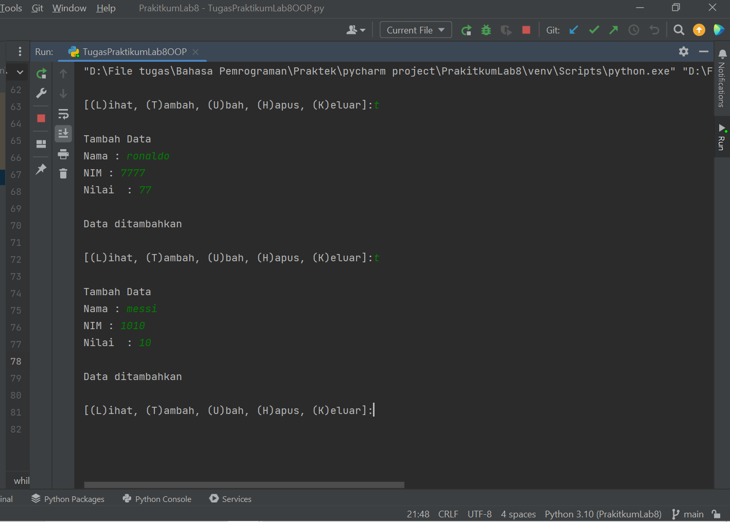 GitHub - Sofhian97/TugasPraktikumLab8OOP