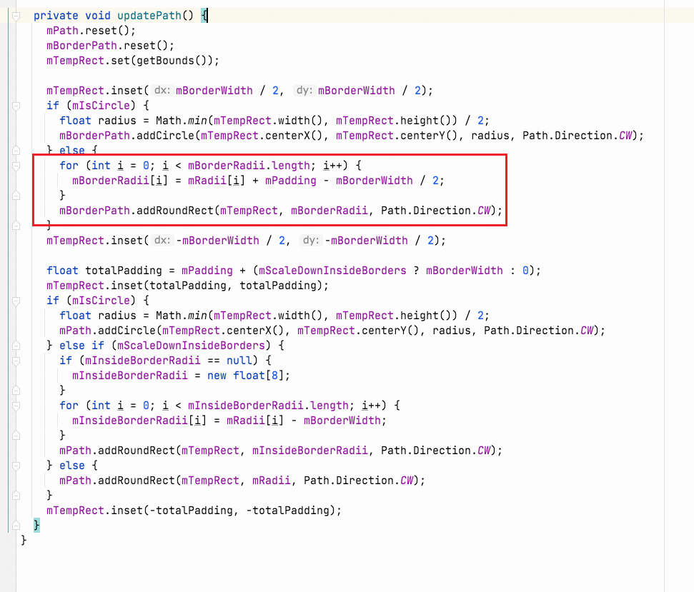 设置border宽度超过cornersradius2倍,不设置padding时,边框圆角效果消失 · Issue 2705 · Facebook Fresco · Github
