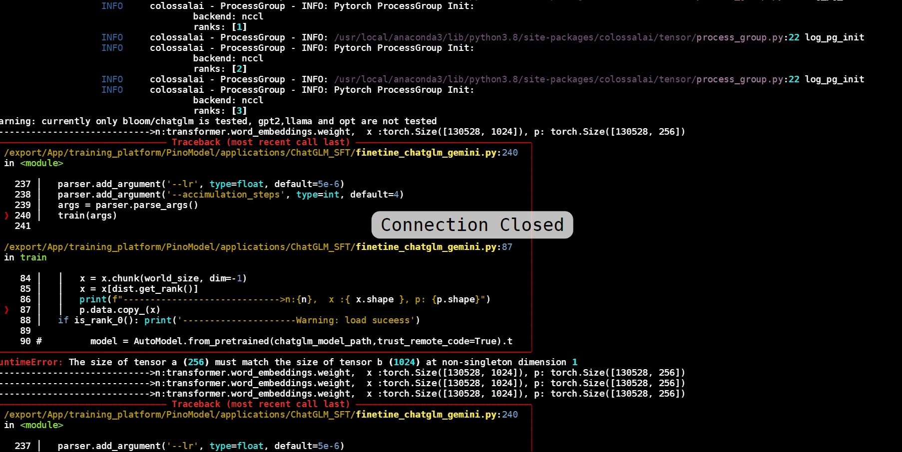 [BUG]: 使用strategy.model_init_context()加载chatglm-6b模型提示mismatch · Issue #3766 · hpcaitech ...