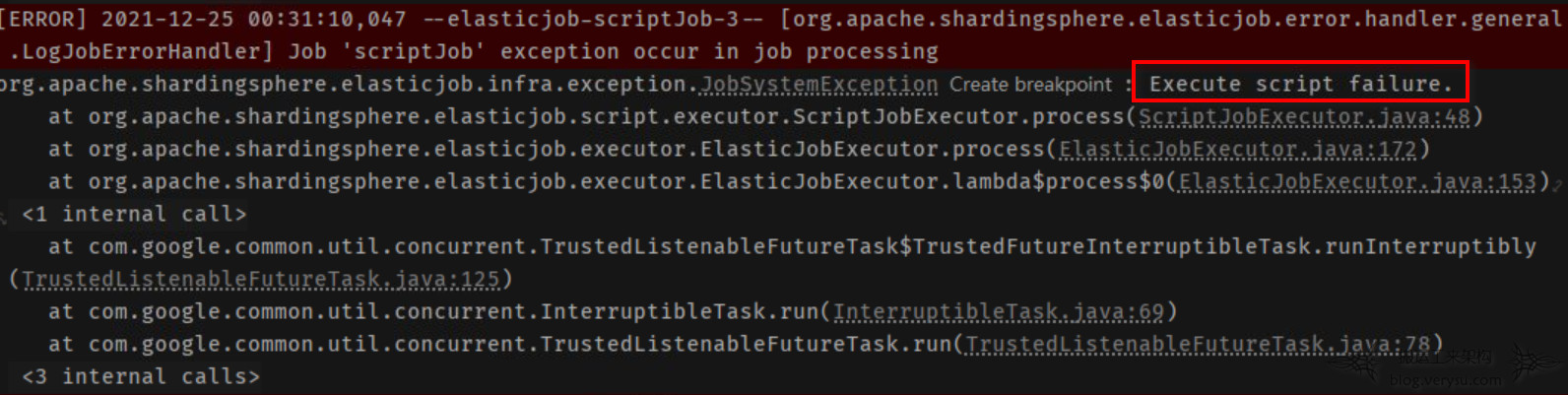 Script Job throw Exception stack was ignored · Issue #2024 · apache/shardingsphere-elasticjob ...