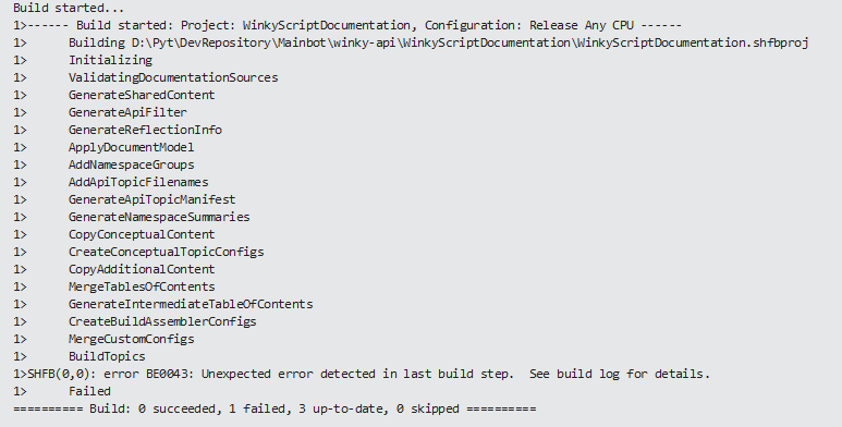 Unexpected Error With No Log · Issue 896 · Ewsoftware Shfb · Github
