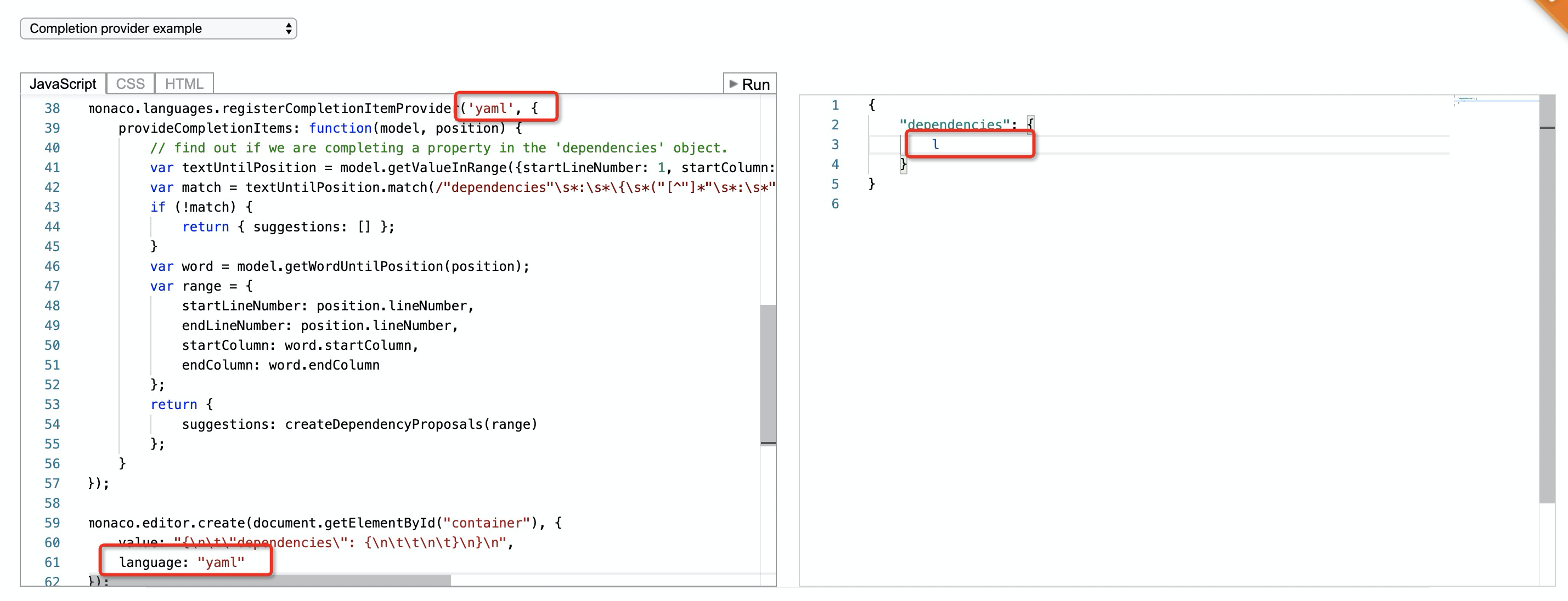 registerCompletionItemProvider is not working for yaml · Issue #1768 · microsoft/monaco-editor ...