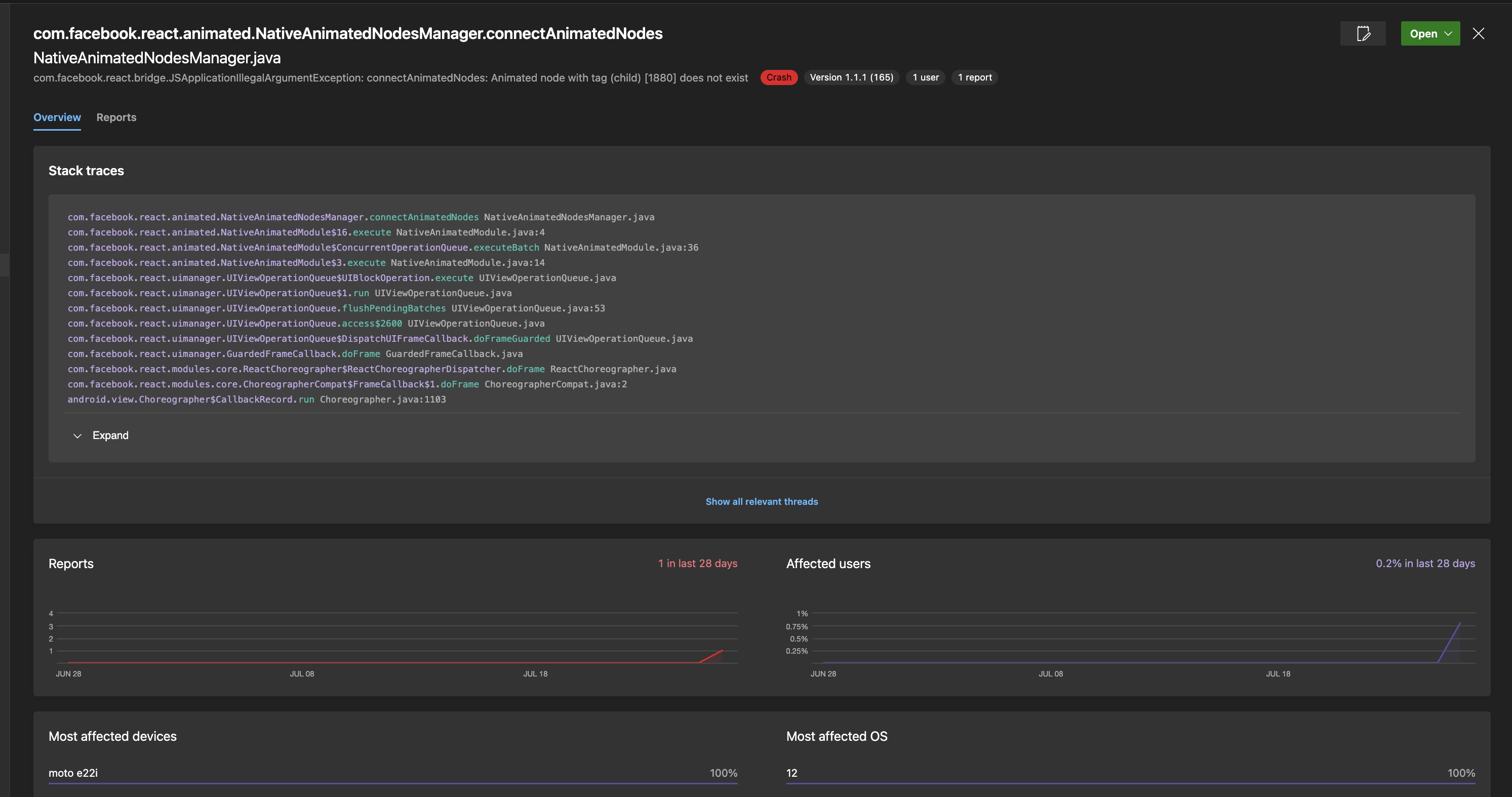 com.facebook.react.animated.NativeAnimatedNodesManager.connectAnimatedNodes ...