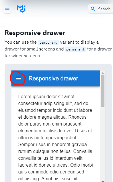 [Docs] Responsive Drawer is breaking in Mobile Screen · Issue #34847 · mui/material-ui · GitHub