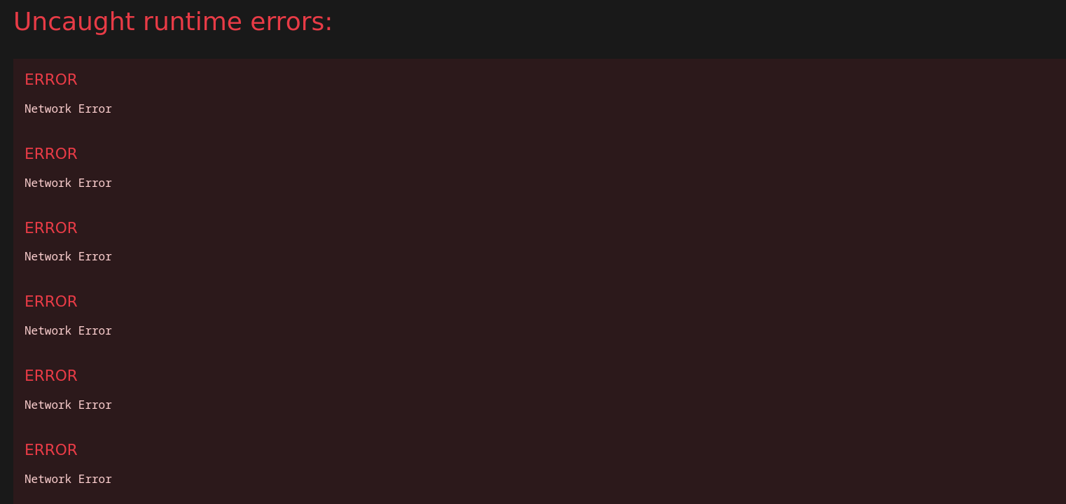 Uncaught Runtime Errors · Issue 12 · Dev Luosinttoolkit · Github 