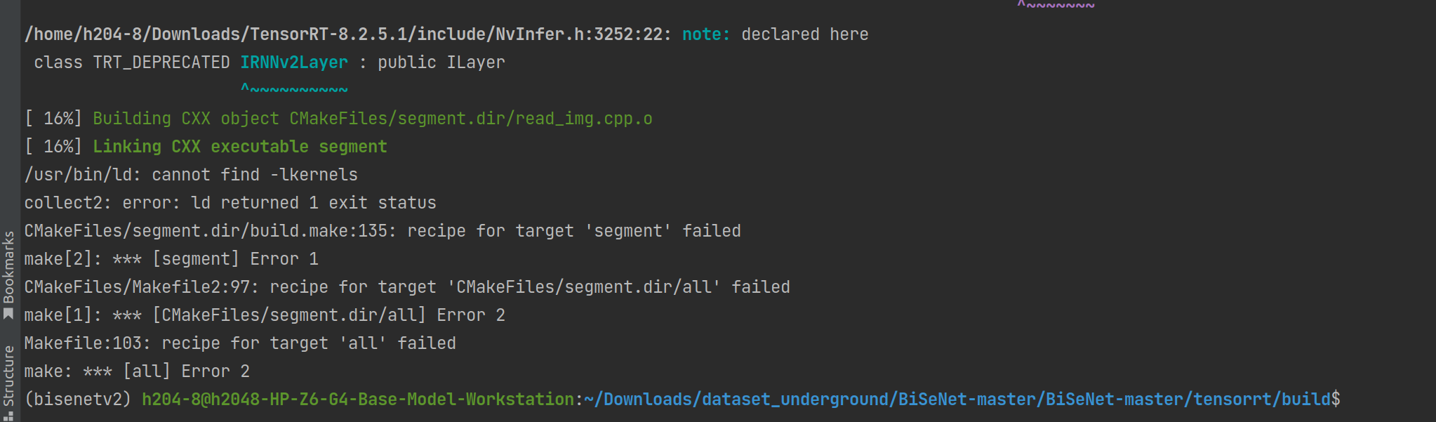 make error · Issue #281 · CoinCheung/BiSeNet · GitHub