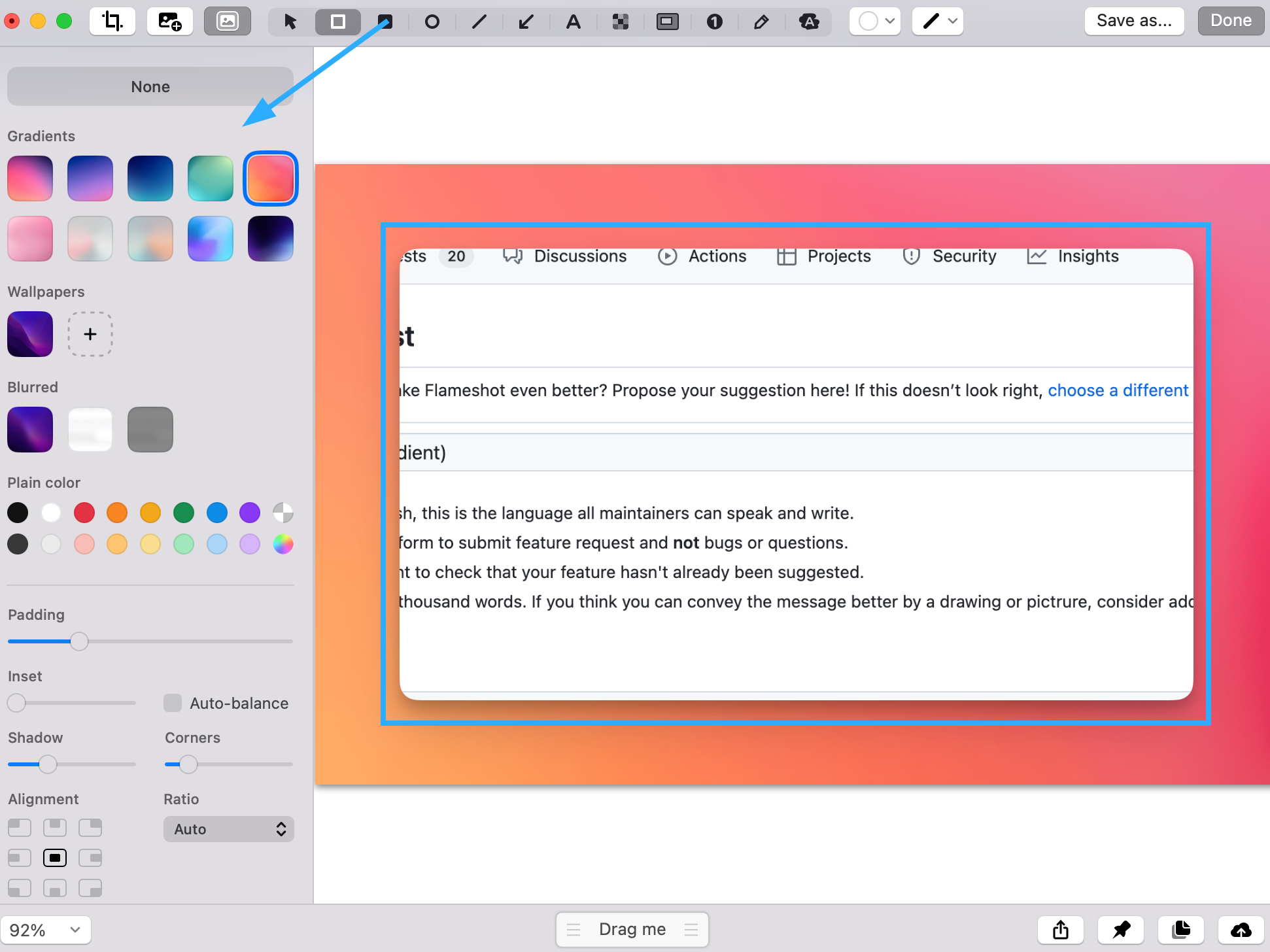 Add background (gradient) · Issue #3198 · flameshot-org/flameshot · GitHub
