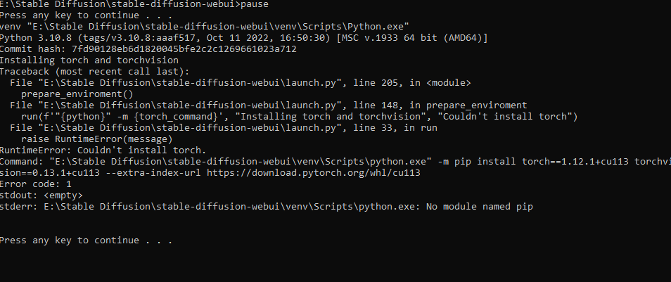 'couldn't install torch' · community · Discussion #36960 · GitHub
