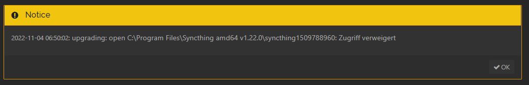 Can Not Update · Issue 8641 · Syncthing Syncthing · Github