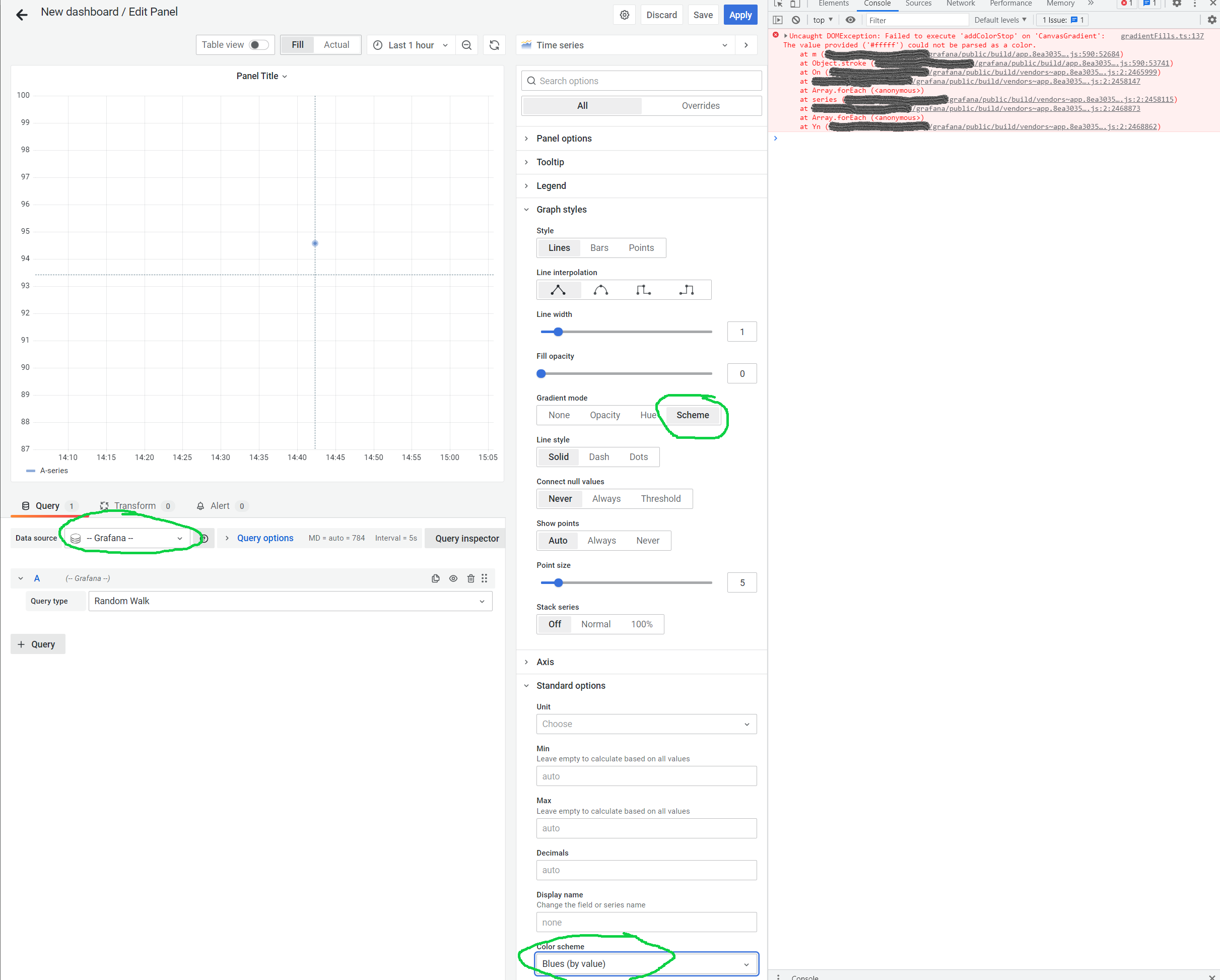 New Times Series Panel: broken color scheme / gradient mode when using ...