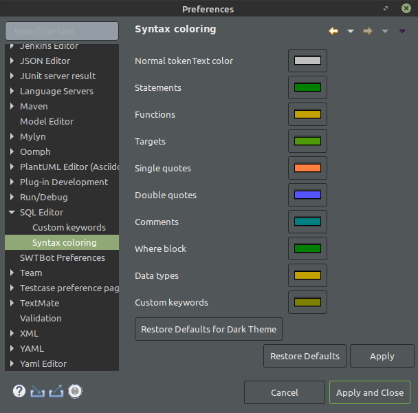 Custom Keyword List Issue 20 De Jcup Eclipse Sql Editor Github