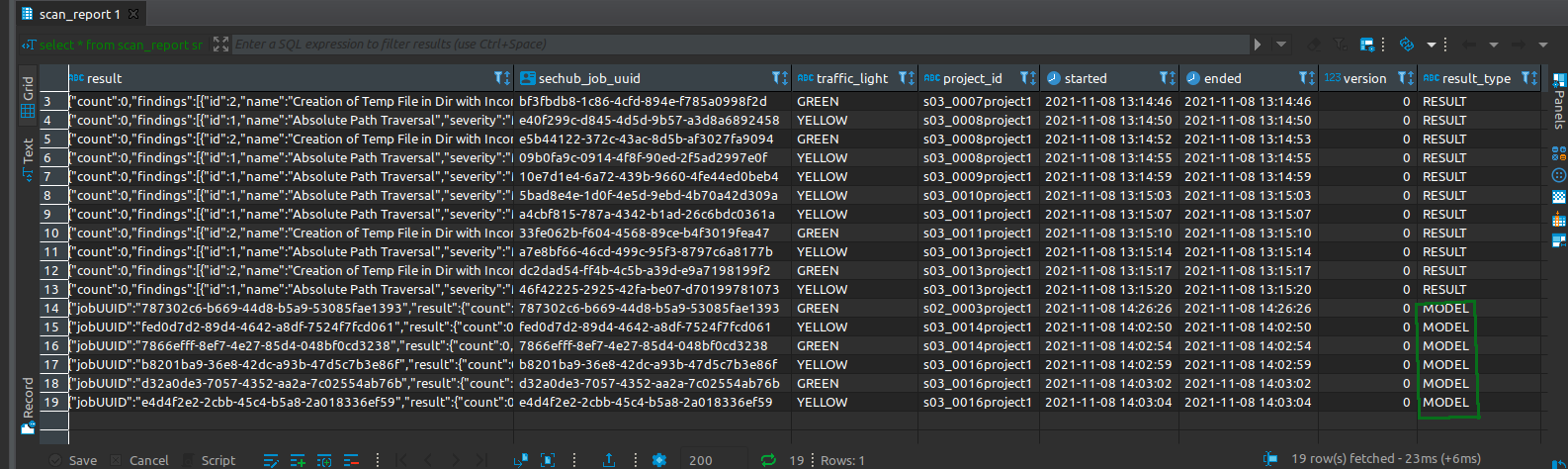 Old existing reports cannot be fetched with 0.27.1 server version ...