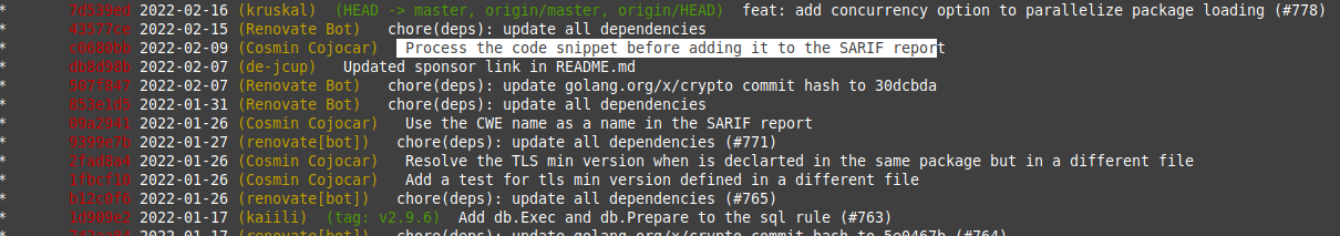 PDS Gosec SARIF report snippet text contains line numbers and also ...