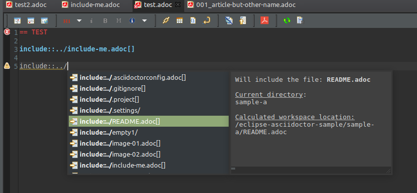 Dynamic content assist parts shall give more information about real pathes etc. · Issue #435 ...