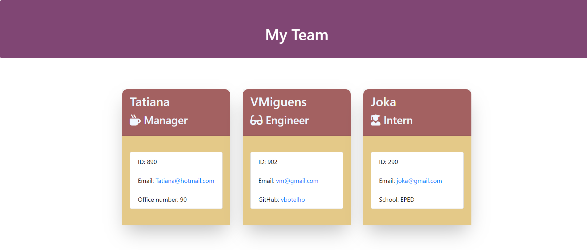GitHub - felisbertotati/Team-Profile-Generator