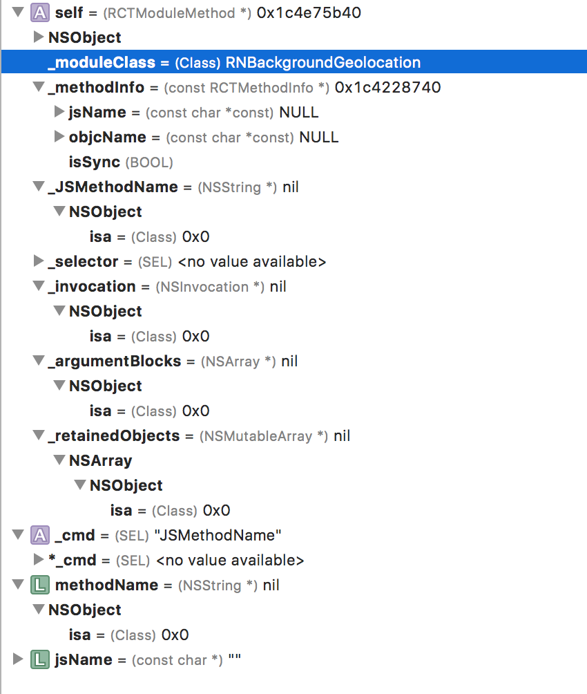 EXC_BAD_ACCESS RCTModuleMethod Attempted to dereference garbage pointer 0x1a1b70de8c0 · Issue ...