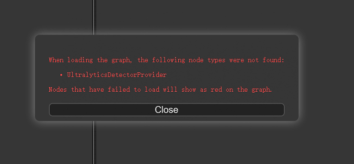 When loading the graph, the following node types were not found:UltralyticsDetectorProvider ...