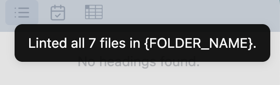 Bug: "Lint folder" notification missing folder name · Issue #700 · platers/obsidian-linter · GitHub