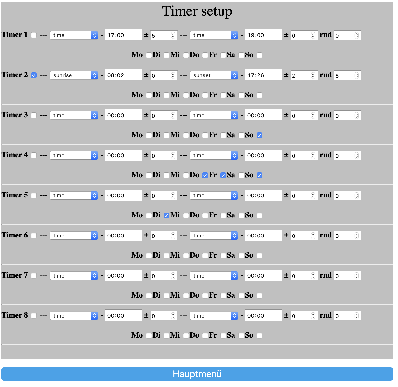 Timer ranges · Discussion #14525 · arendst/Tasmota · GitHub