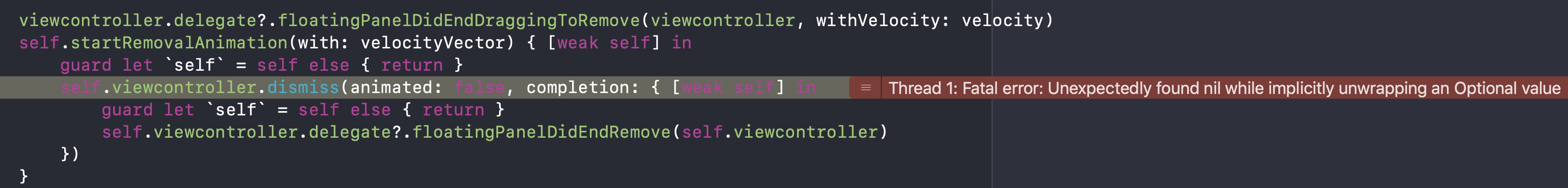 While closing the viewcontroller via dragging, calling floatPanelController's hide() will cause ...