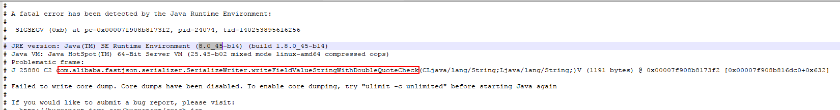 近期有两个应用都报了jvm crash日志，日志文件都指向fastjson · Issue #1618 · alibaba/fastjson · GitHub