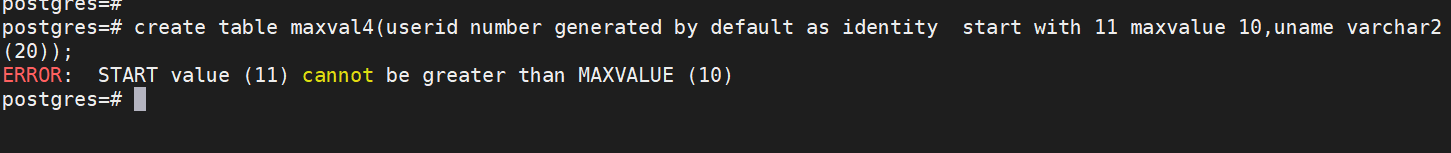 It is allowed to create a table with an identity column whose starting value is greater than the ...