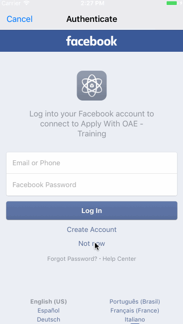 Webview won't dismiss if "Not Now" is tapped in facebook · Issue #206 · xamarin/Xamarin.Auth ...