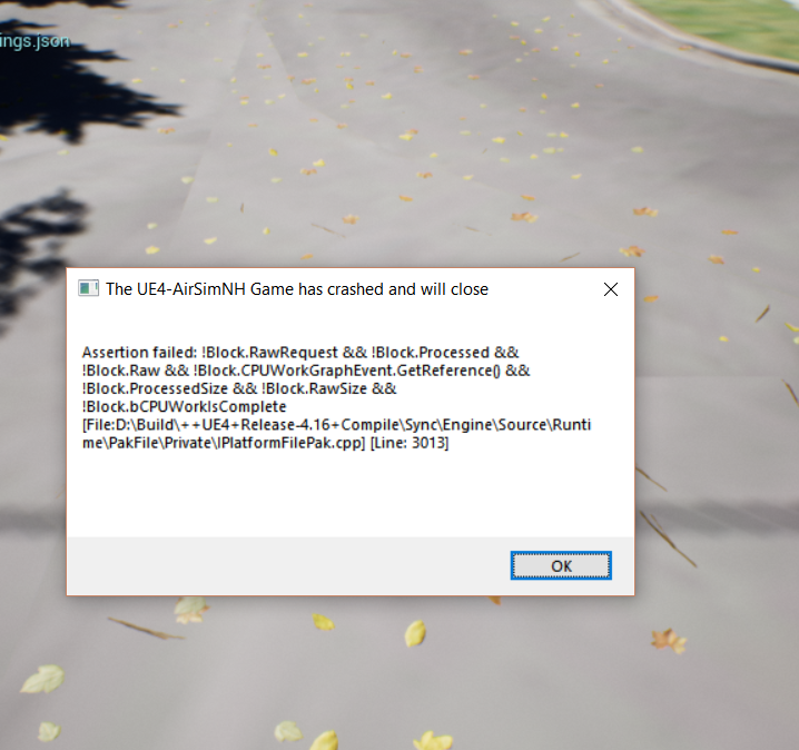 AirSimNH crashes after spawn quadrotor model · Issue #911 · microsoft/AirSim · GitHub