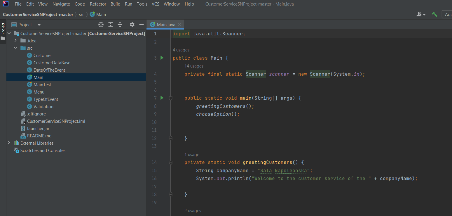 GitHub - RobertJanuszczyc/CustomerServiceSNProject