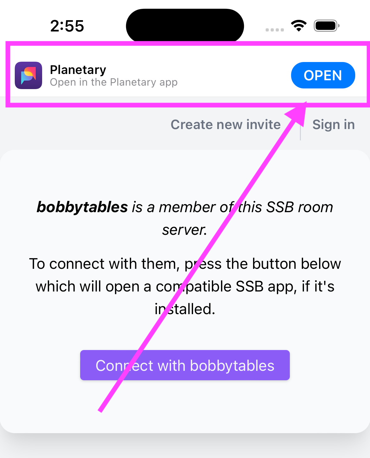 setup Universal Links so that room server loads directly in to planetary if opened on device ...