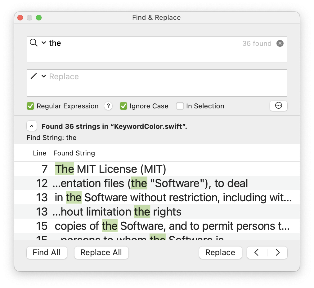font size not honored in the search or find all window · Issue #1294 · coteditor/CotEditor · GitHub