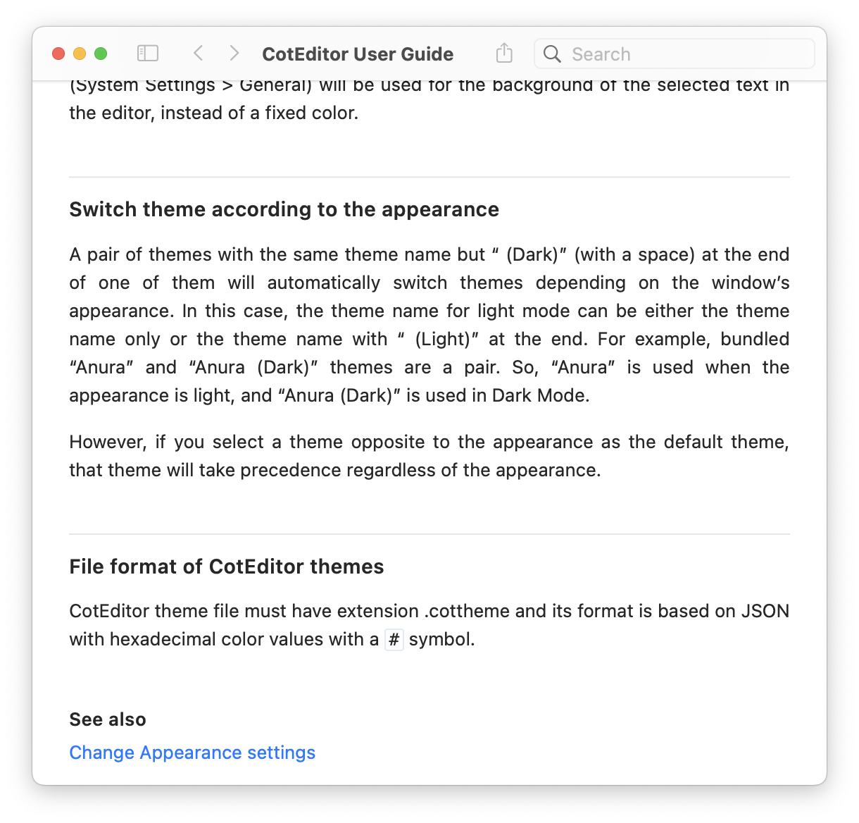 Auto switch to dark theme when system goes to dark mode · Issue #1414 · coteditor/CotEditor · GitHub