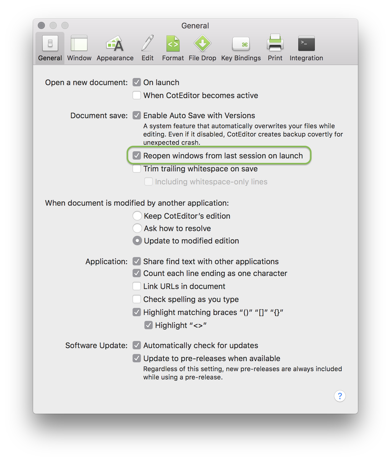 Sessions or Reopen Windows from Last time · Issue #463 · coteditor/CotEditor · GitHub