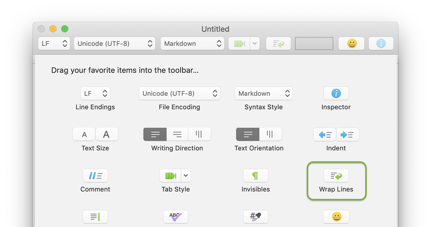 Request: wrapping lines to editor window as a menu item · Issue #900 ...