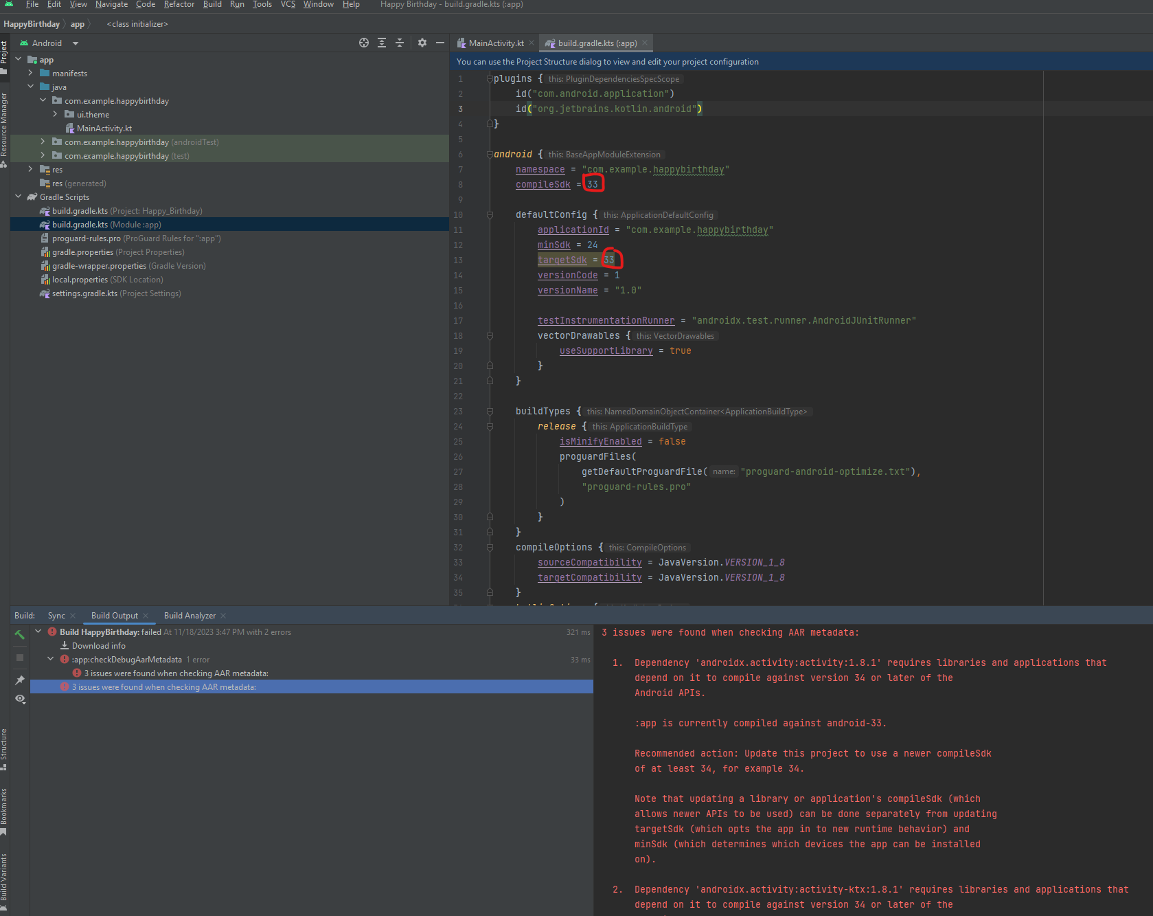 Text composables: Android Basics with Compose generates invalid build ...