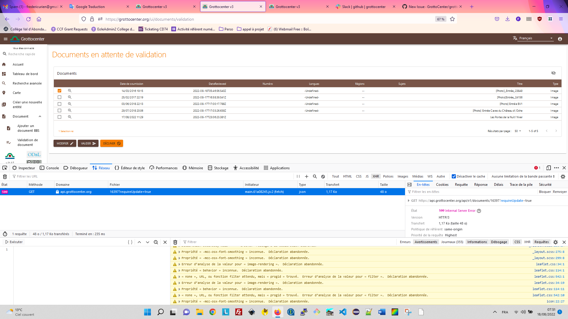 [DOCUMENT Edit] Error when you want to modify a document during the validation process · Issue ...