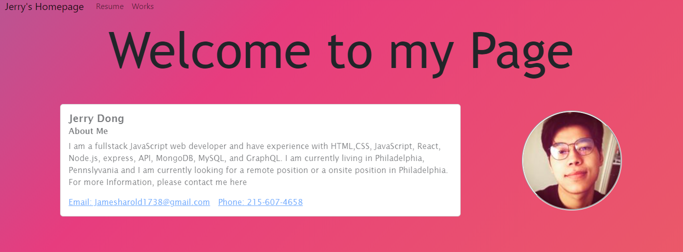 GitHub - rapperthedabber/REACT-Portfolio: This application uses REACT.js to create a portfolio ...