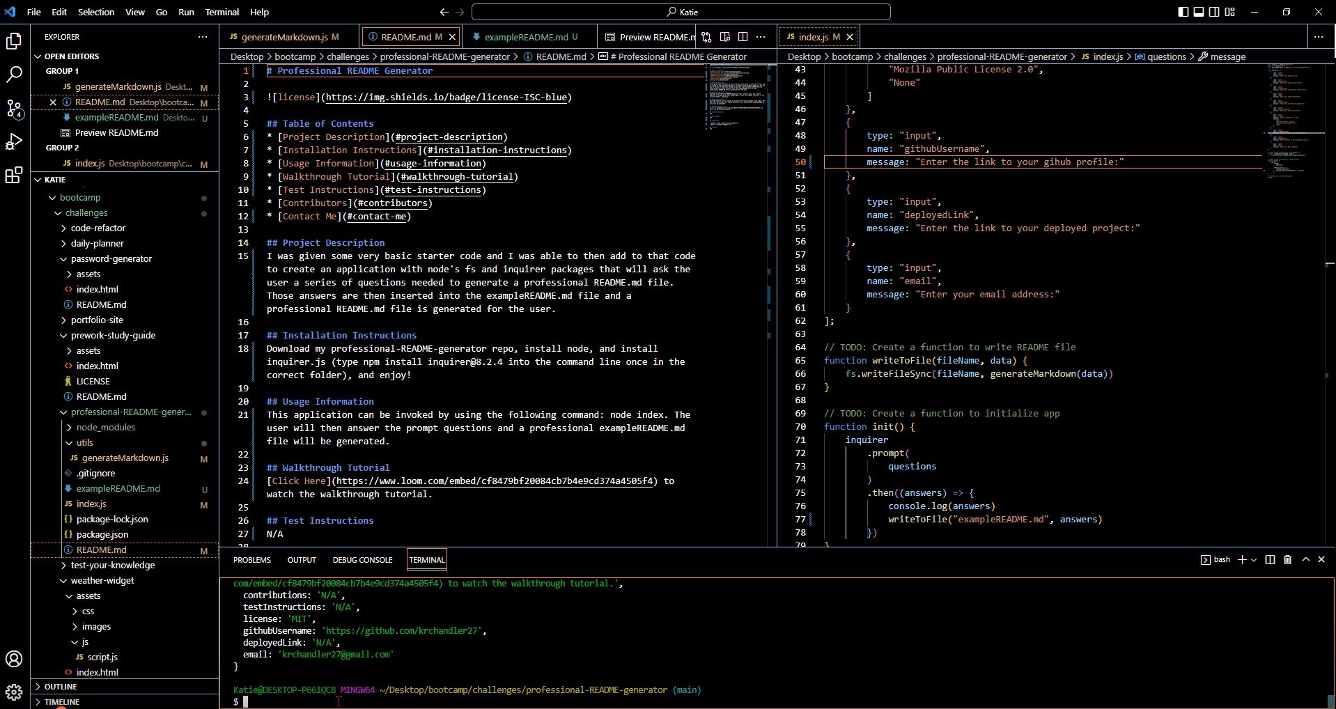 GitHub - krchandler27/professional-README-generator