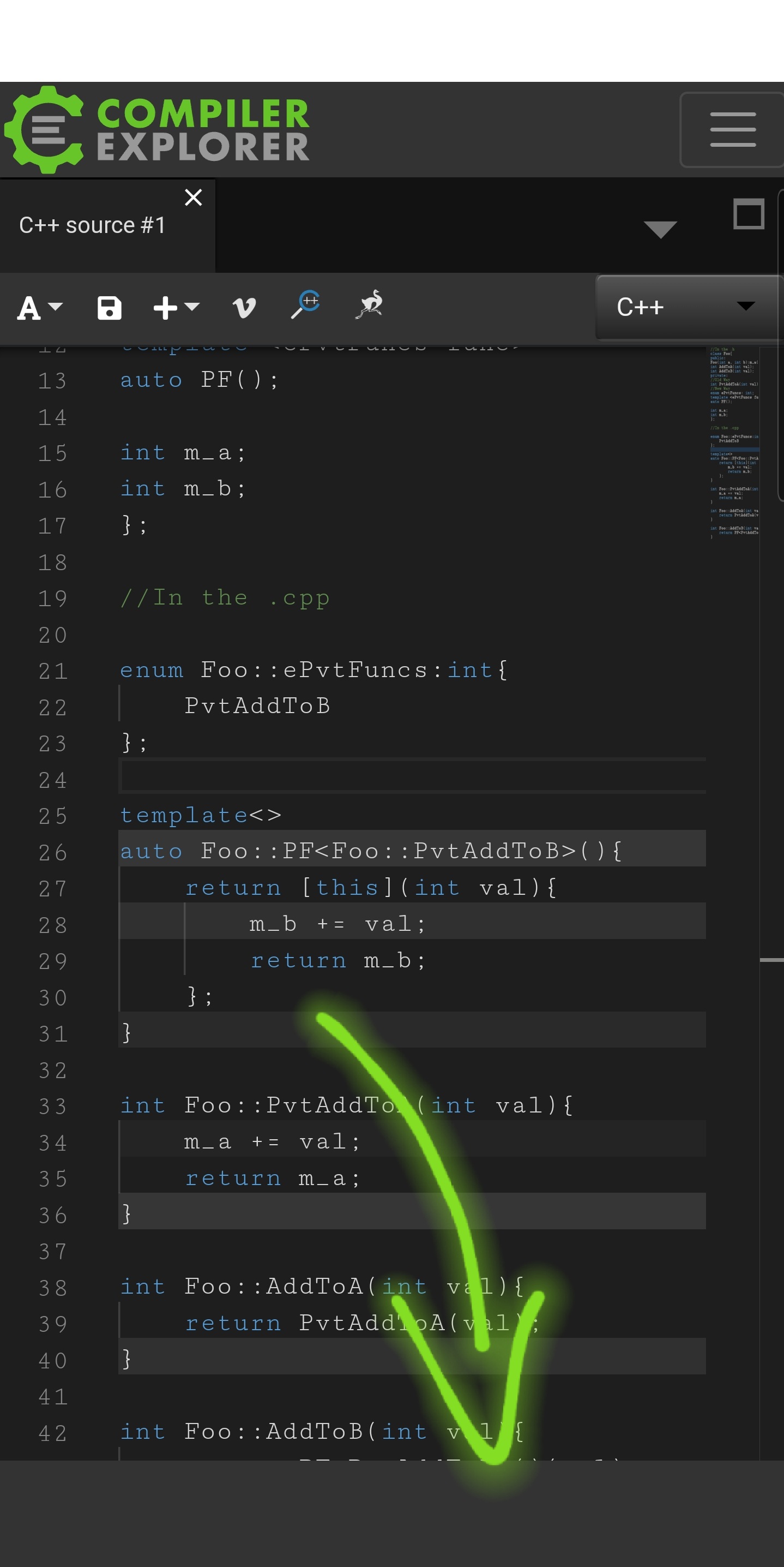[BUG] Cannot browse the whole editor screen(mobile) · Issue #2126 · compiler-explorer/compiler ...