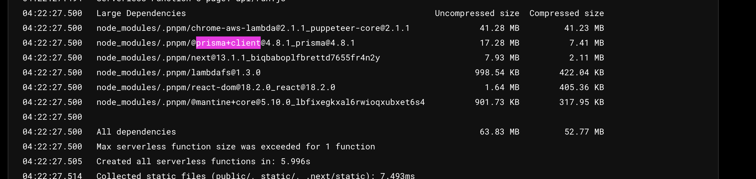 Make a smaller prisma node_module dependency · Issue #7520 · prisma/prisma · GitHub
