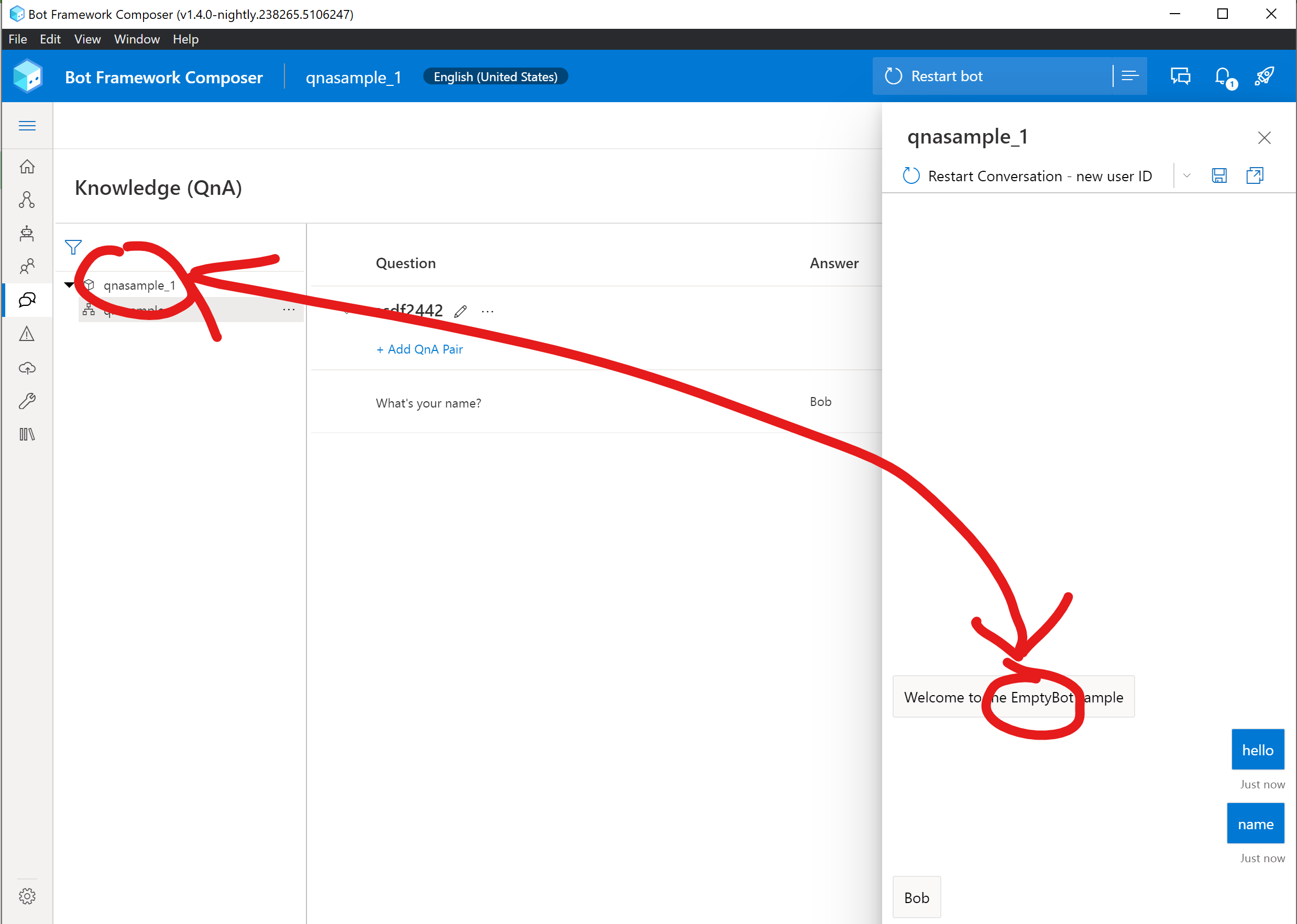 Qna Maker Bot Greets Users As Empty Bot · Issue 7291 · Microsoftbotframework Composer · Github 3738
