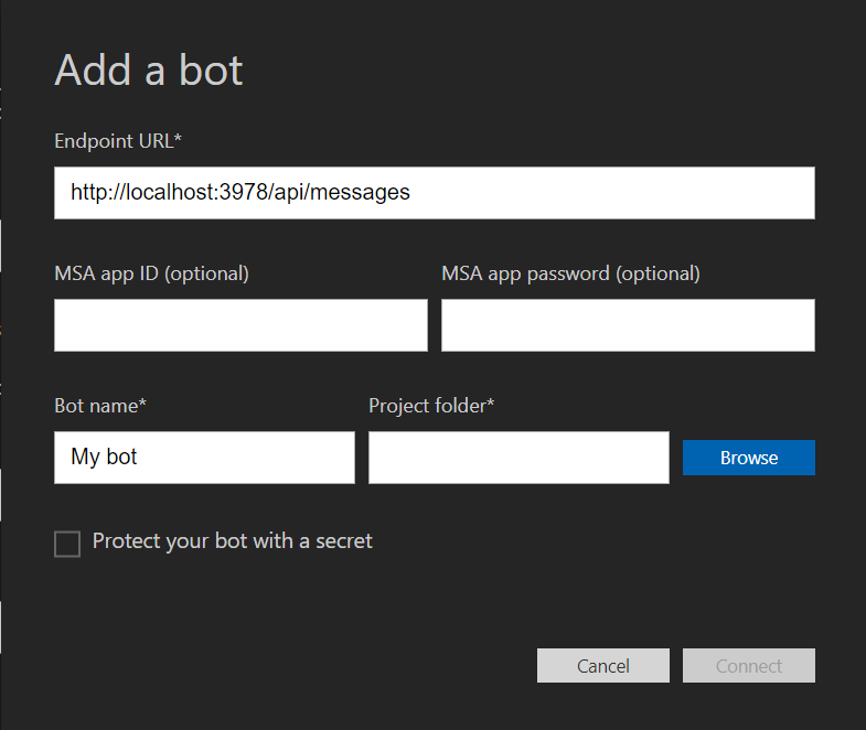 Forced to pick folder when creating a new Bot (Consider a Default) · Issue #435 · microsoft ...