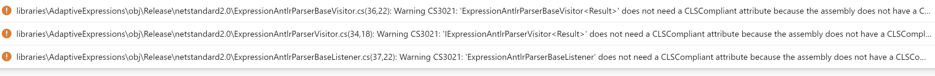 Antler Parser build warnings · Issue #3526 · microsoft/botbuilder-dotnet · GitHub