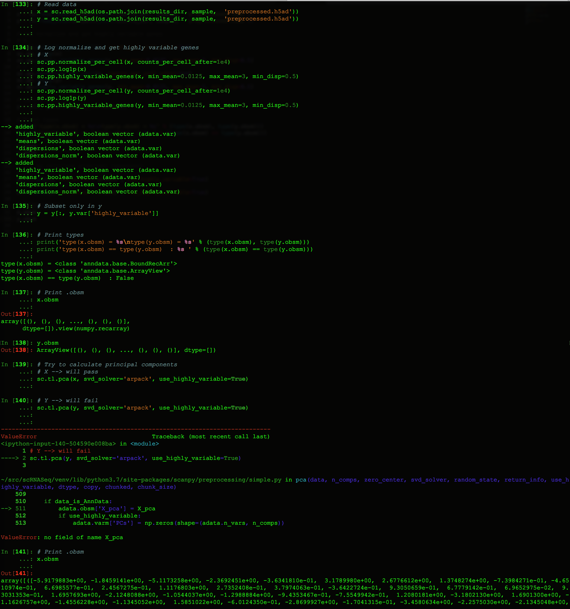 Slicing Anndata changes the type of `.obsm` if it is empty · Issue #113 · scverse/anndata · GitHub