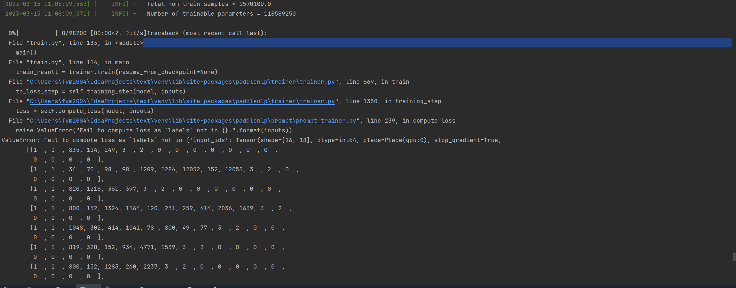 [Bug]: 小样本场景下的多标签分类 · Issue #5240 · PaddlePaddle/PaddleNLP · GitHub