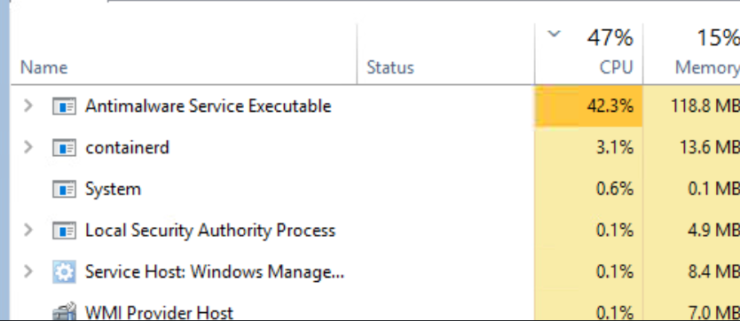 Windows Defender Performance issues with Containerd · Issue #92 · microsoft/Windows-Containers ...