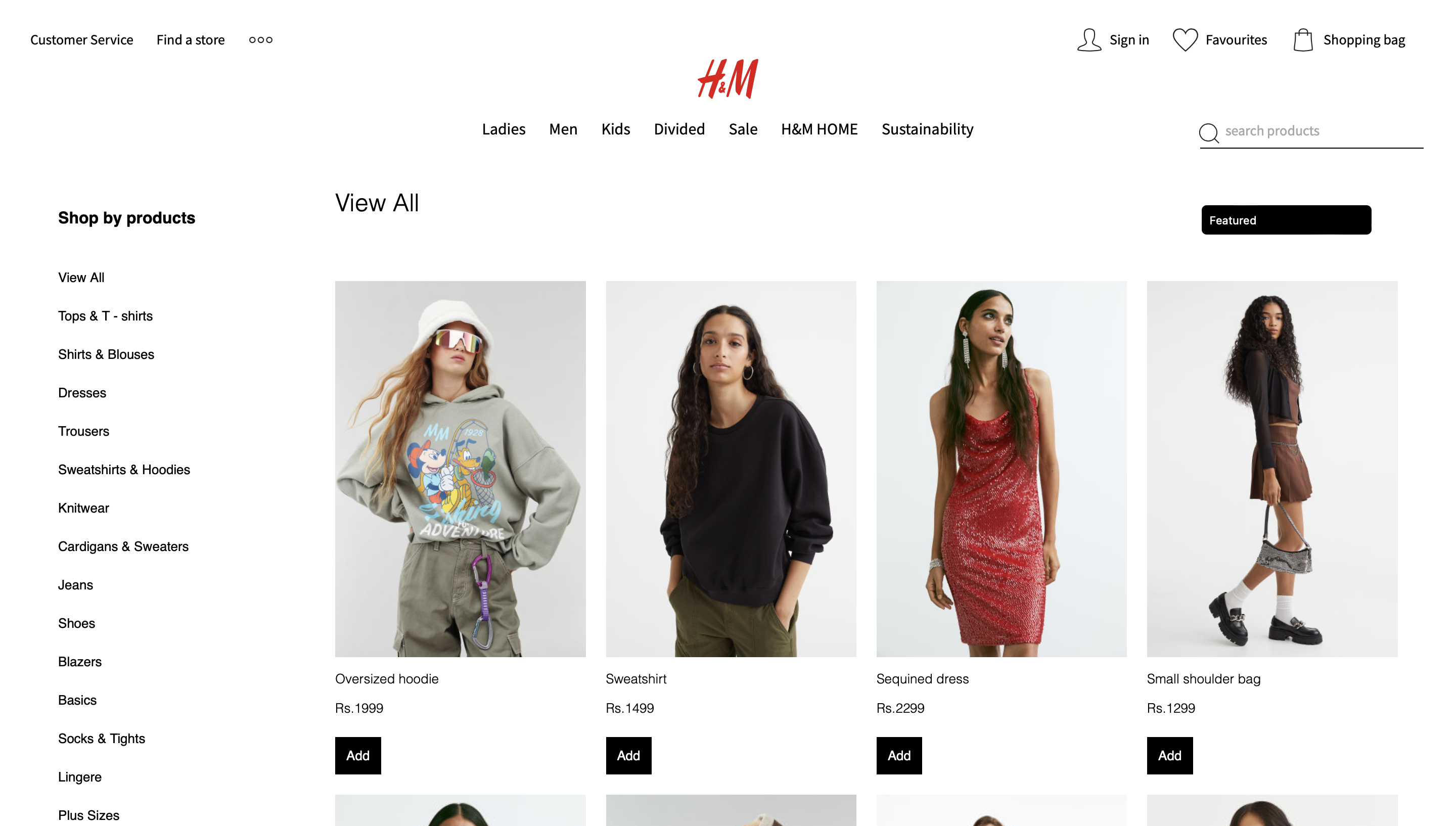 GitHub - tejanamala15/HM-e-commerce-website-replica: Cloned the Hennes ...
