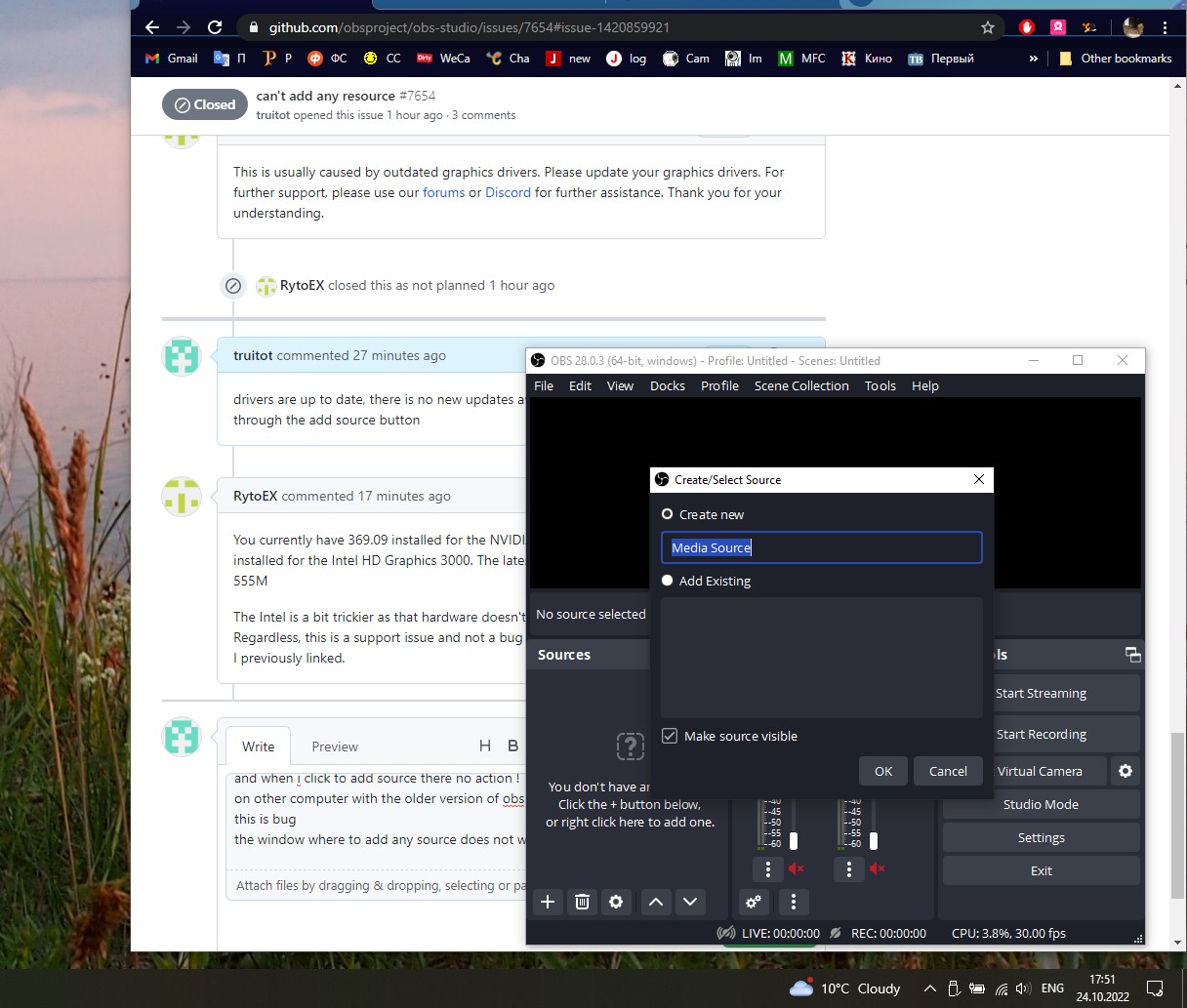 can't add any resource · Issue #7654 · obsproject/obs-studio · GitHub