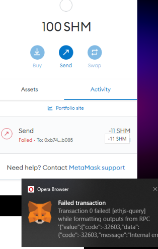 RPC Metamask Error Before Sending Transaction With ```Insufficent funds``` When There Are ...